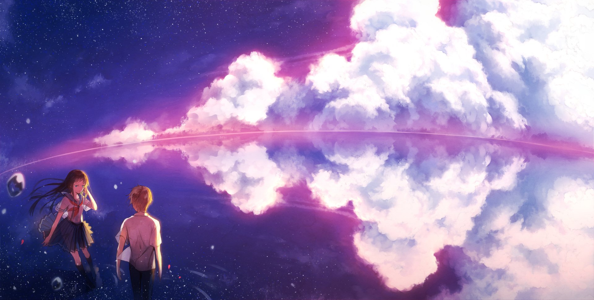 Dreamscape Reflections: An Original HD Anime Wallpaper | 2471x1250 ...