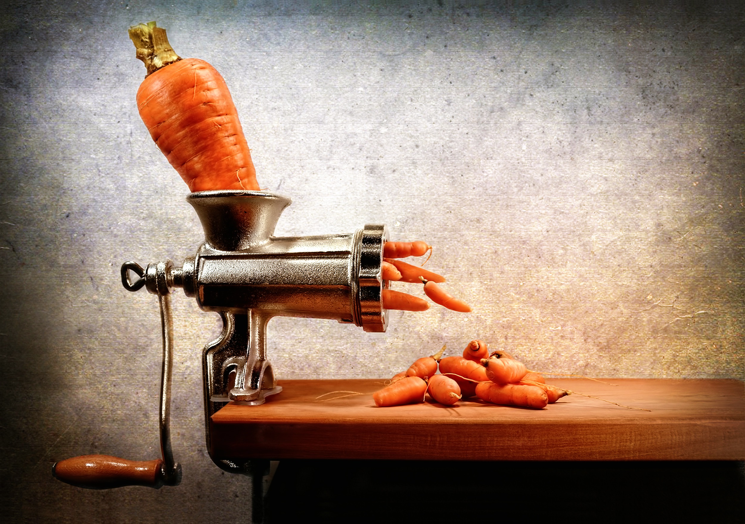 HD Wallpaper: Whimsical Carrot Grinder in Action