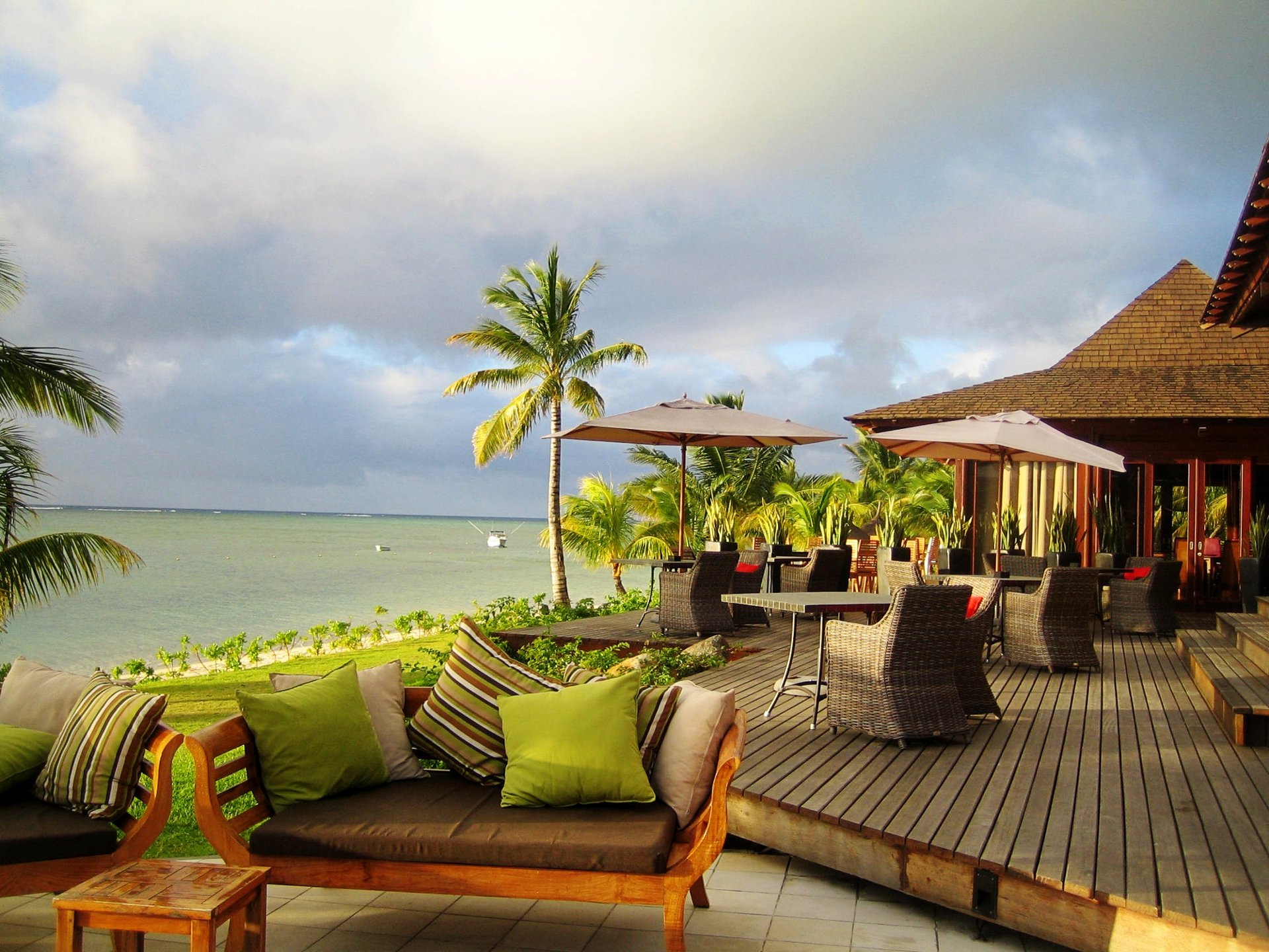 Tropical Seaside Resort with Palm Trees – Stunning HD Ocean View ...