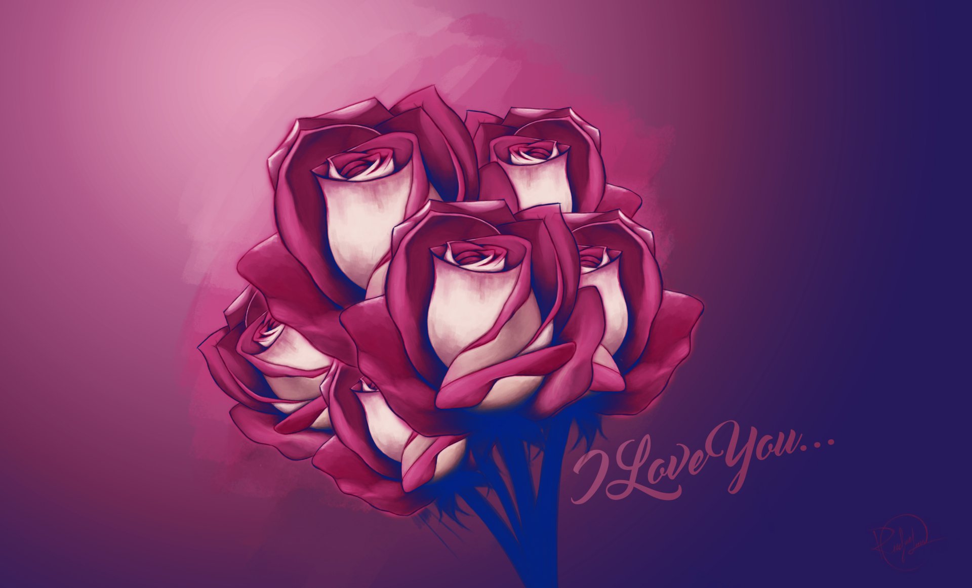 Romantic Pink Roses HD Wallpaper: A Touch of Love by cloncher