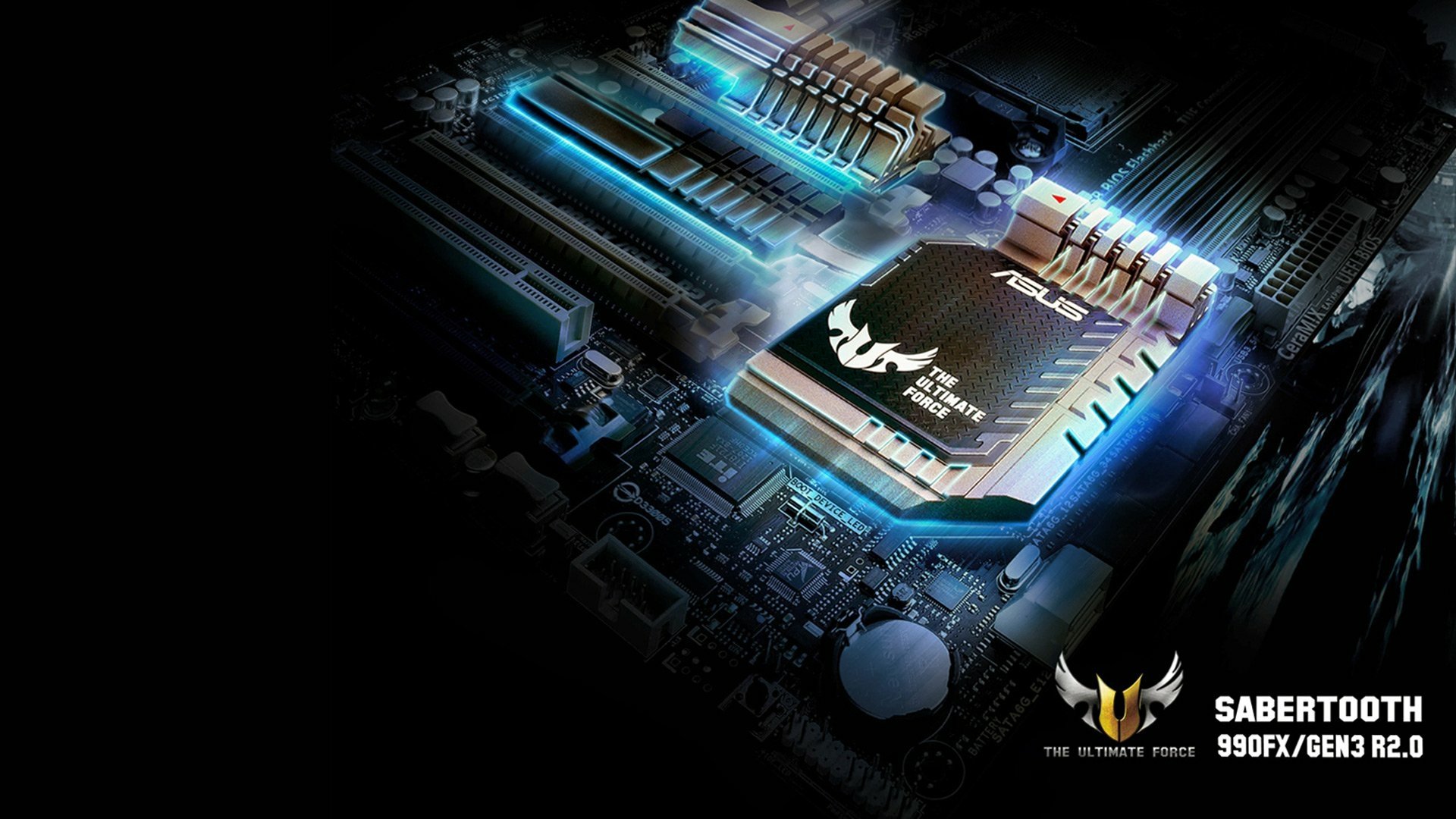 Asus Sabertooth 990FX/GEN3 – High-Tech HD Computer Wallpaper