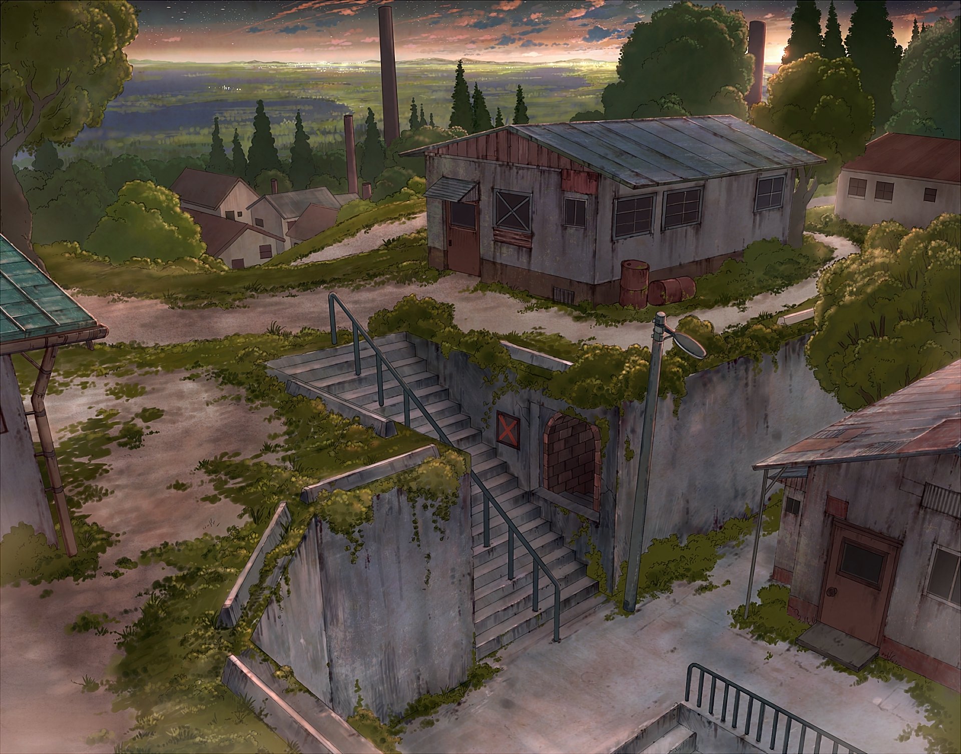 Overgrown Hilltop Ruins — Anime Building HD Wallpaper by コーラ ...