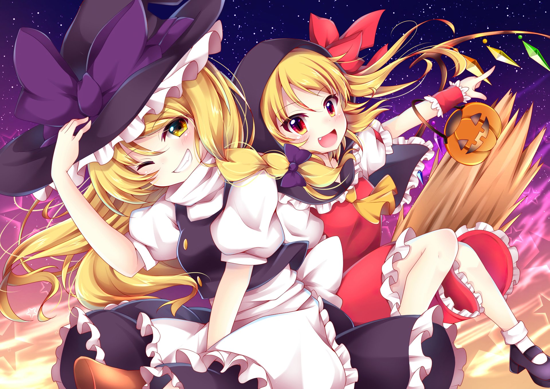 Download Flandre Scarlet Marisa Kirisame Anime Touhou HD Wallpaper by miy@