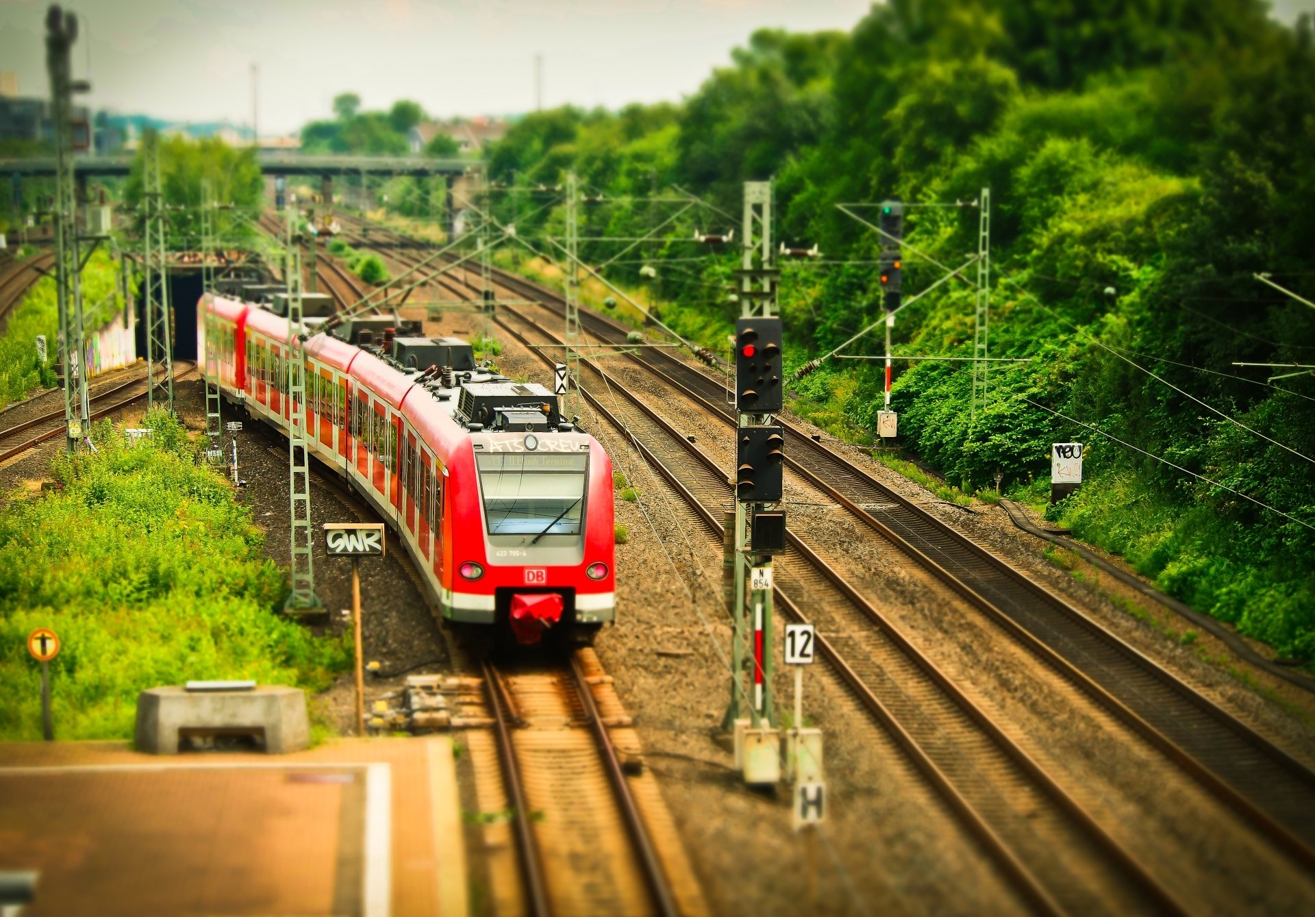 4K Ultra HD Tilt-Shift Train Journey Through Lush Green Railroads