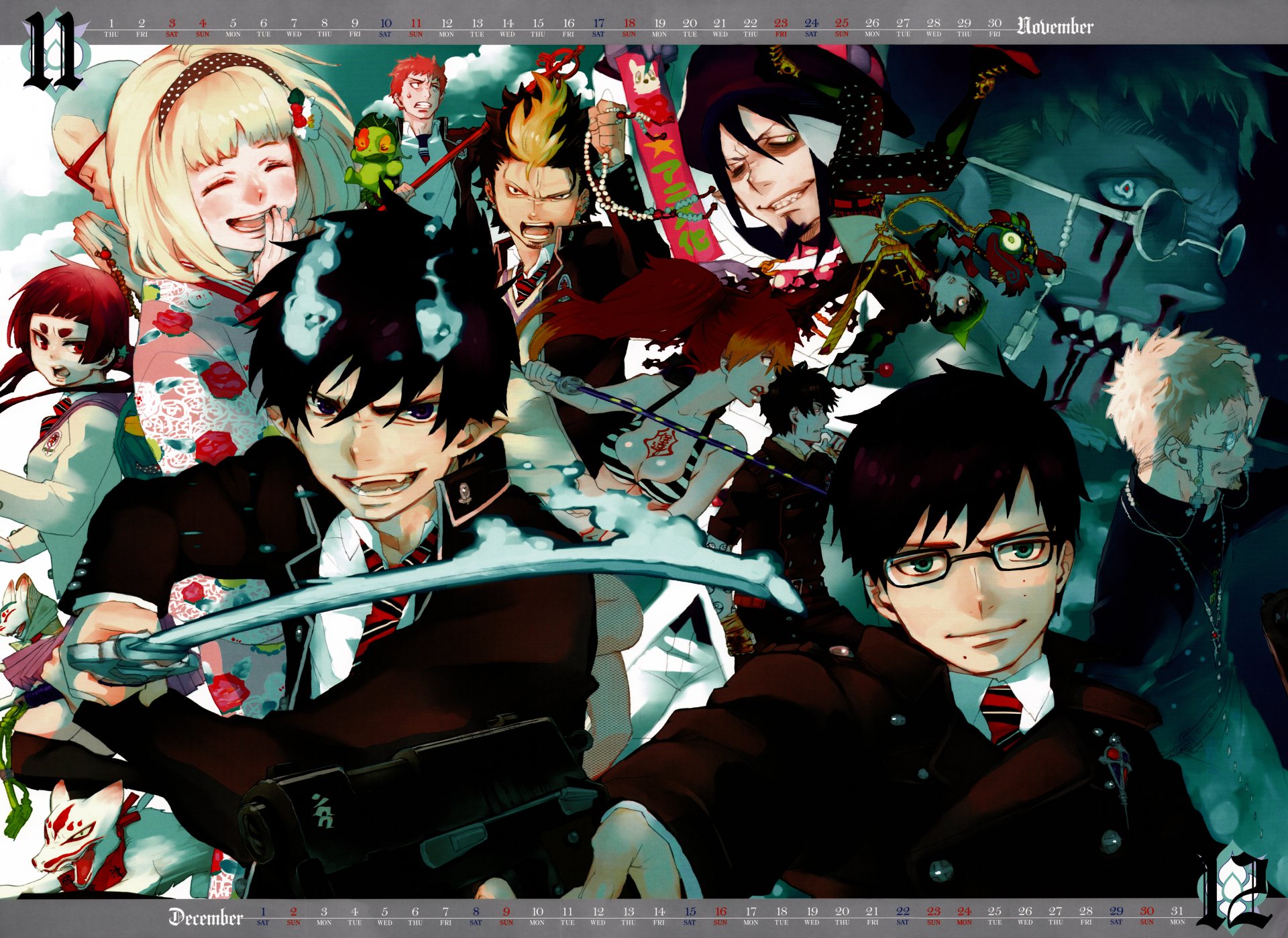 Blue Exorcist 4K Ultra HD Anime Wallpaper – Dynamic Demon Hunters ...