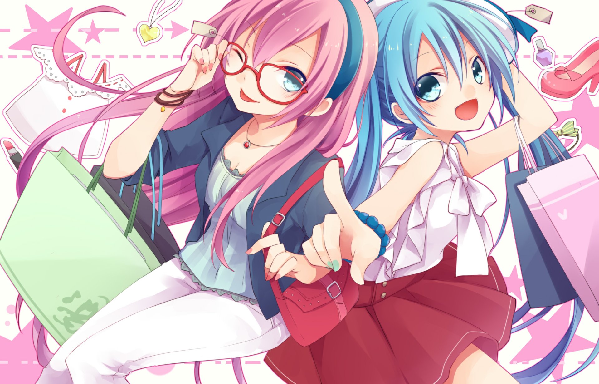 Vibrant Luka & Miku: HD Anime Vocaloid Duo Wallpaper