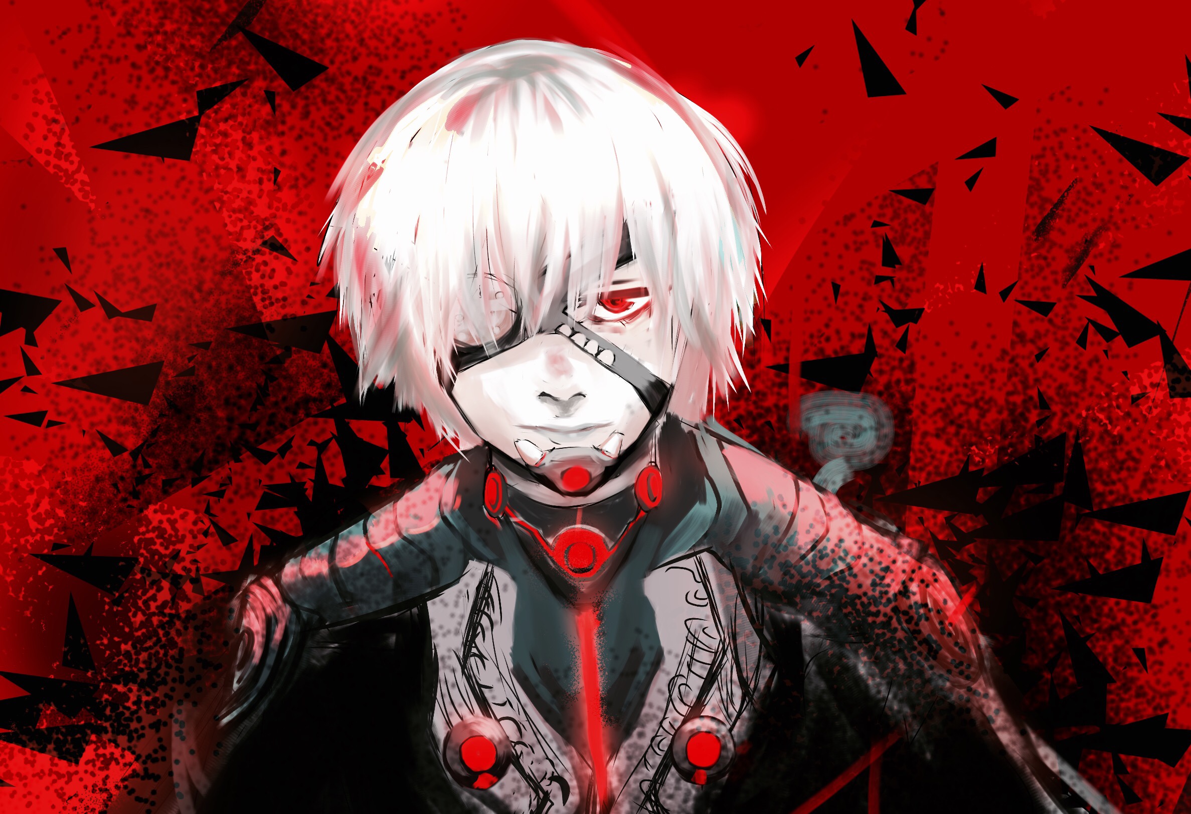 Tokyo Ghoul HD Wallpaper: Kaneki’s Dark Transformation in Anime Style