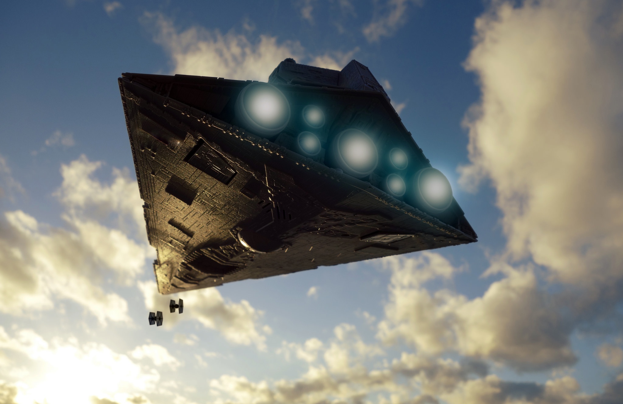 Epic HD Star Destroyer Wallpaper – Iconic Sci-Fi Star Wars Spaceship View