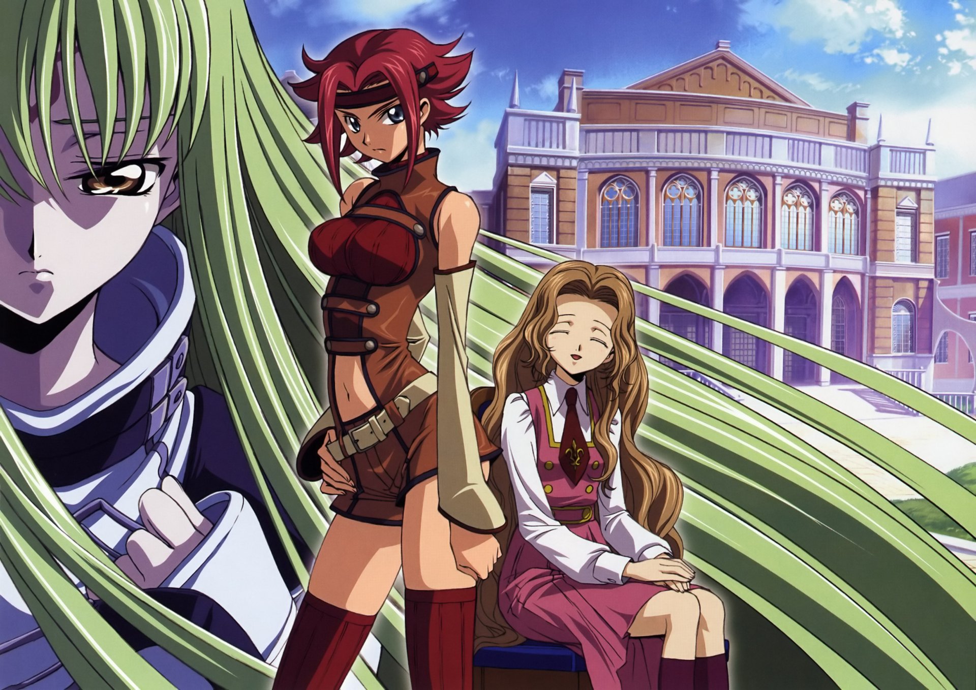 Code Geass: C.C., Kallen & Nunnally — Quad HD Wallpaper | 3295x2331 ...