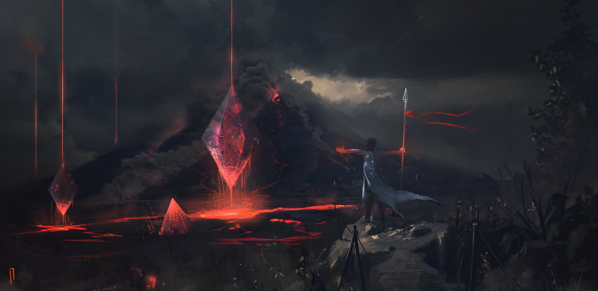 Sci-Fi Volcanic Guardian HD Wallpaper by Ismail Inceoglu