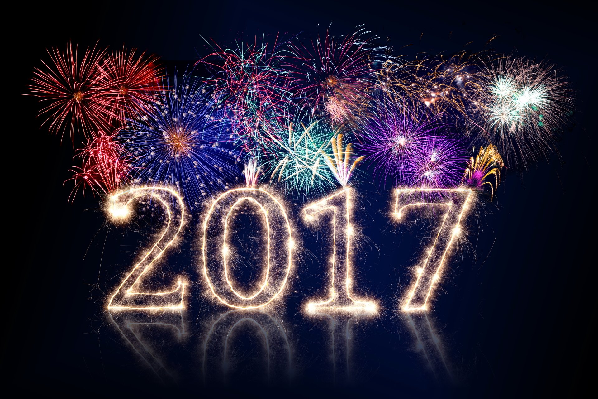 8K Ultra HD New Year 2017 Fireworks Wallpaper