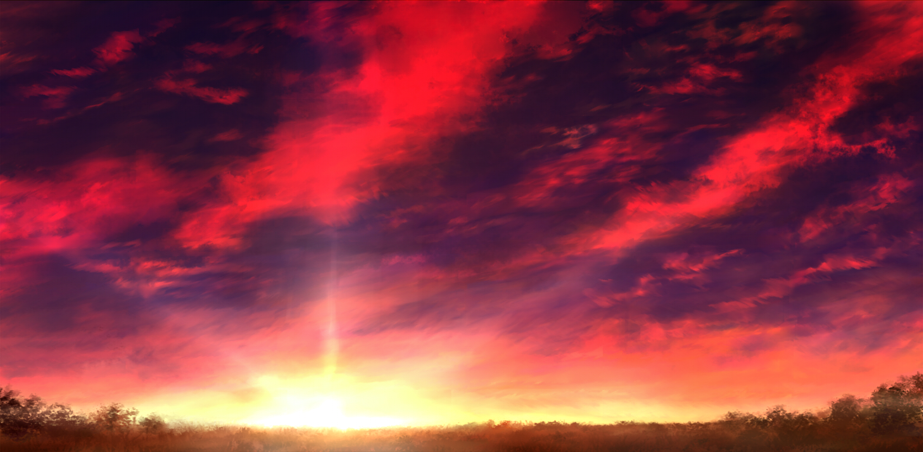 Download Sunset Cloud Anime Sky Anime Sunset Sky Anime HD Wallpaper