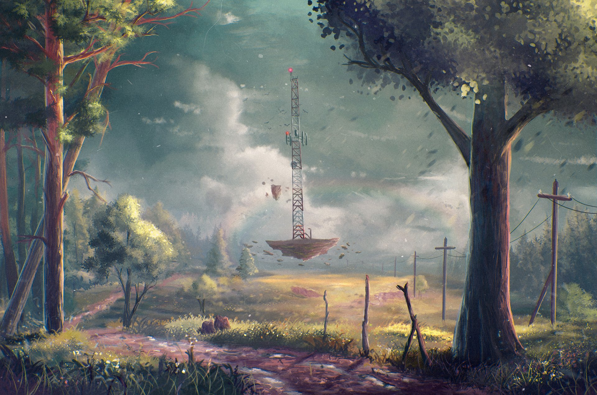 Enchanted Path to the Floating Tree Island | Fantasy HD Landscape by ...