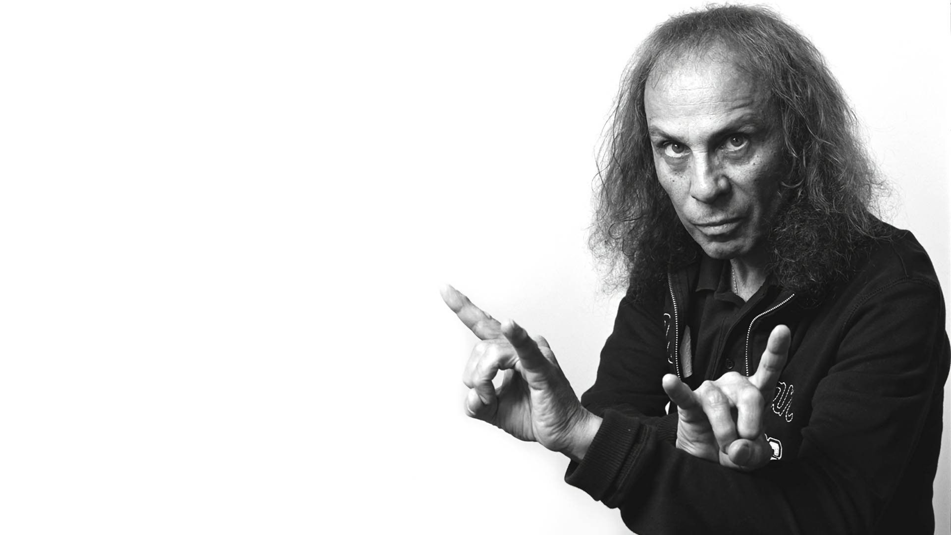 Dio Rock Legend HD Wallpaper - Iconic Music Moment in Black & White