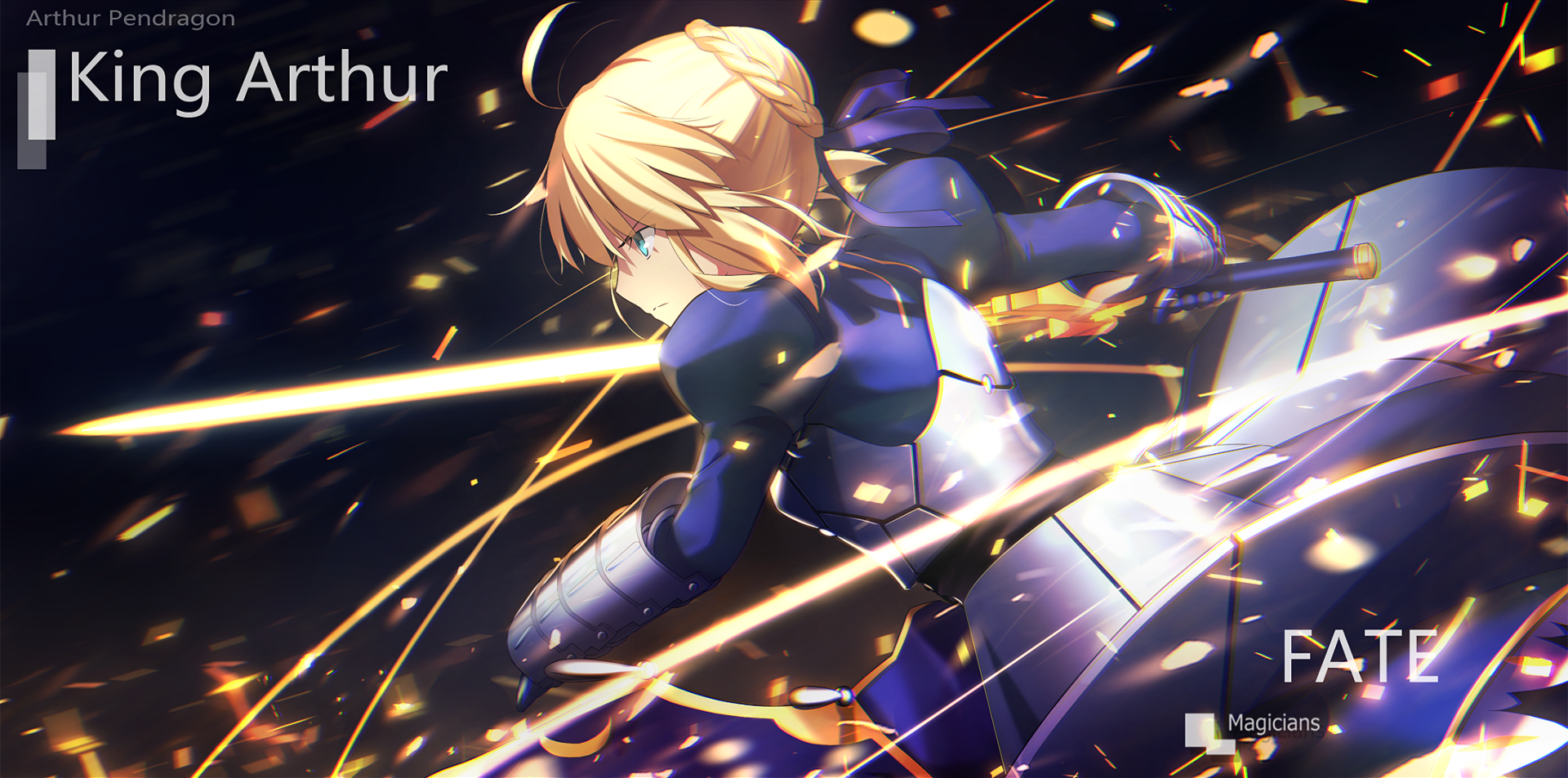 Saber in Battle - Fate/Stay Night HD Wallpaper by Magicians | 2176x1080 ...