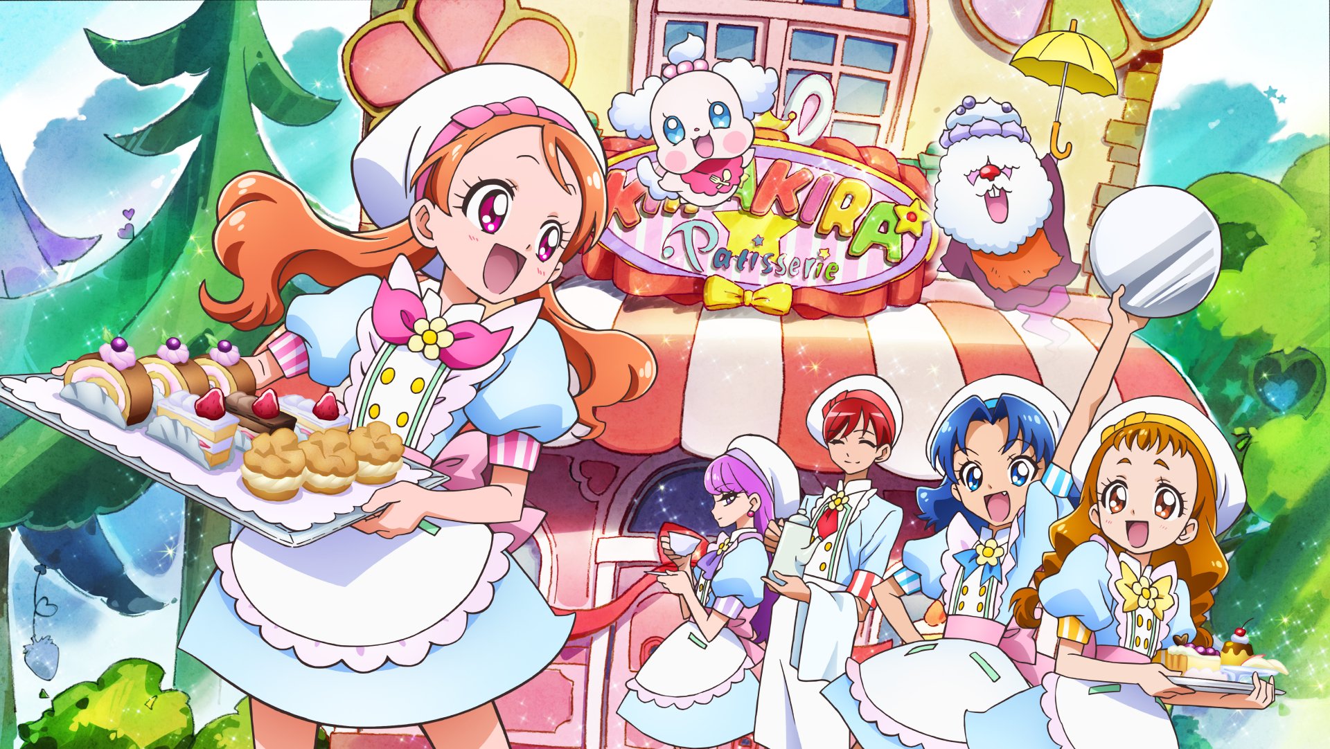 Pretty Cure! Anime — Sweet Café (4K Ultra HD Wallpaper)