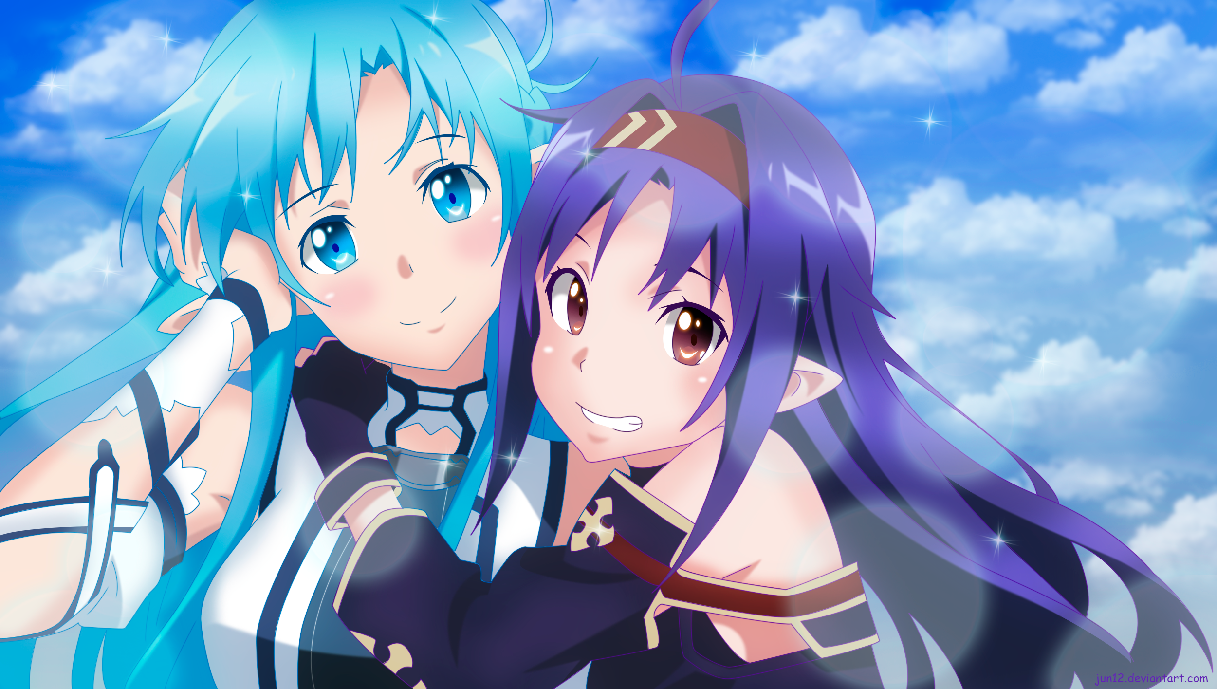 Yuuki & Asuna Unite: Sword Art Online II HD Wallpaper