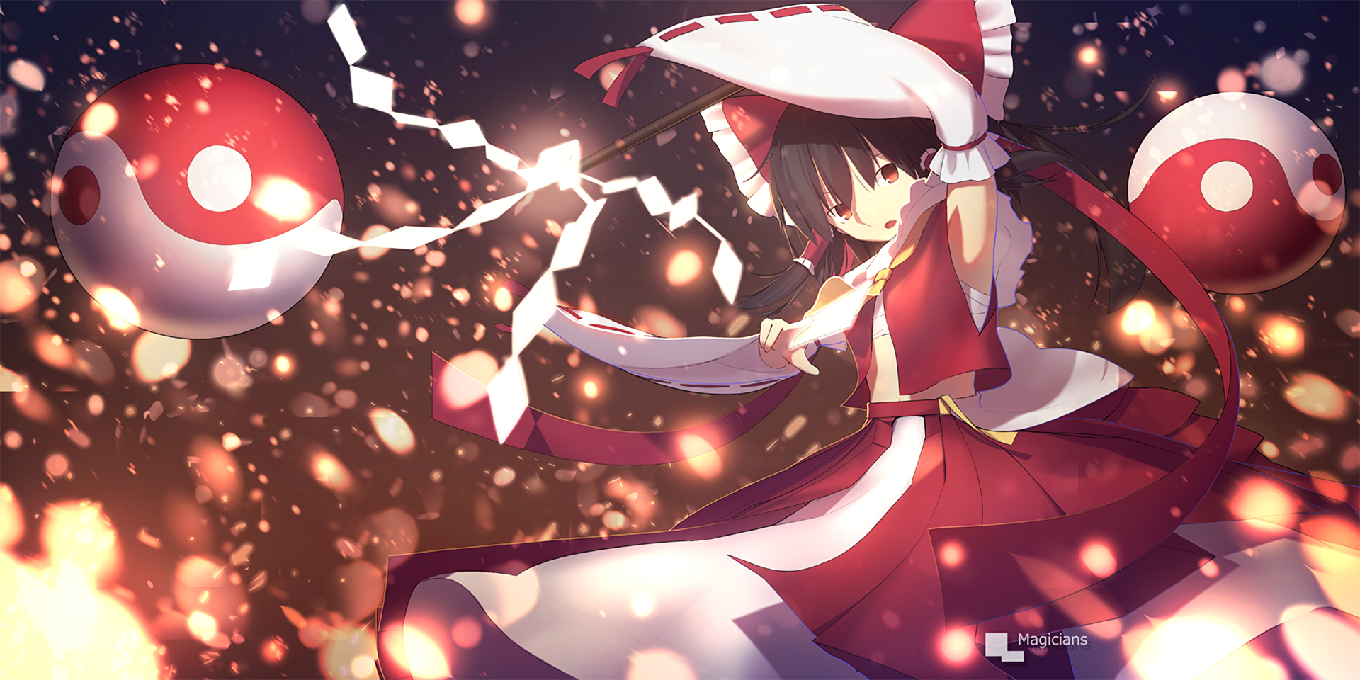 Scarlet Shrine Maiden — Reimu Hakurei (Touhou HD Wallpaper) by ...