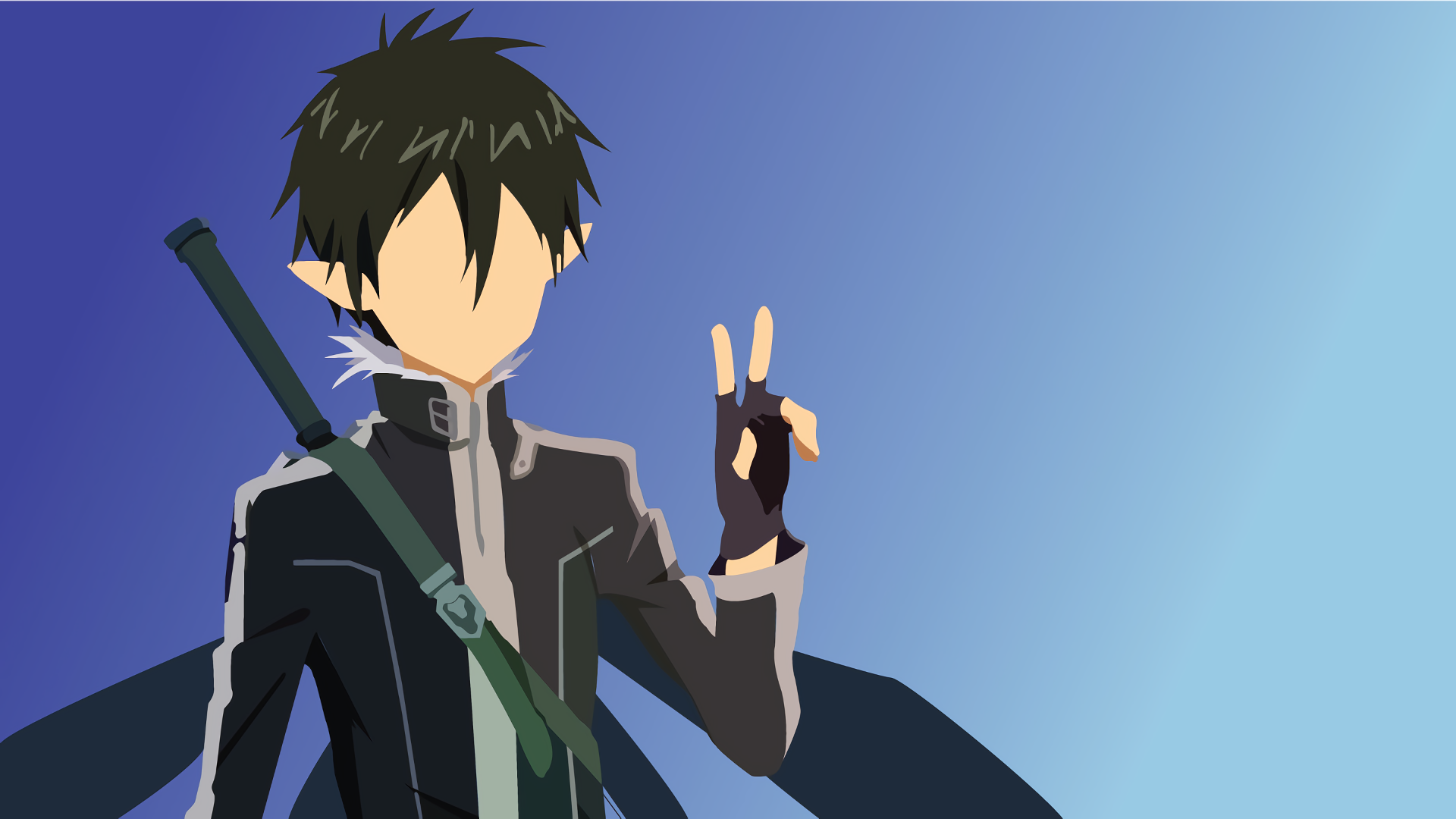 Minimalist Kirito HD Wallpaper – Sword Art Online Anime Art