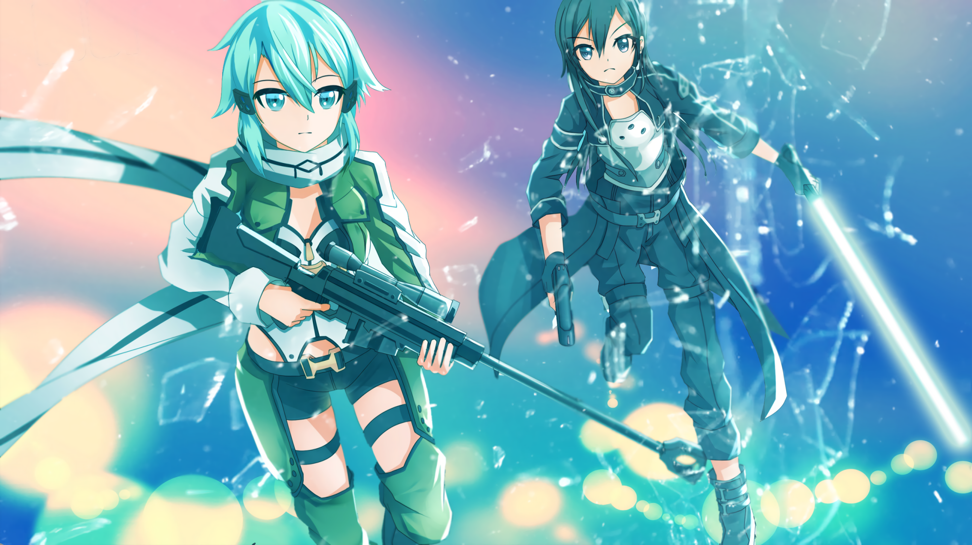 Sword Art Online II: Kirito & Sinon HD Wallpaper