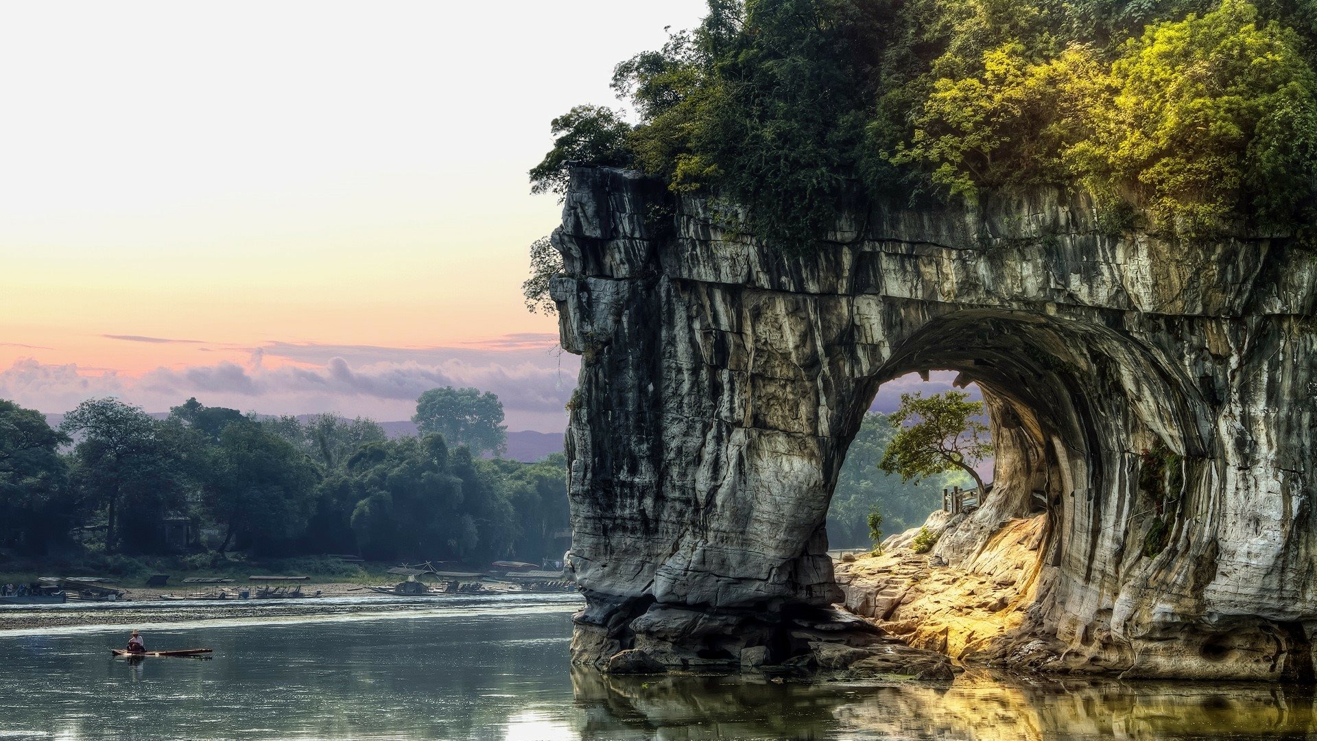 Serene River Arch: A Stunning Nature HD Wallpaper