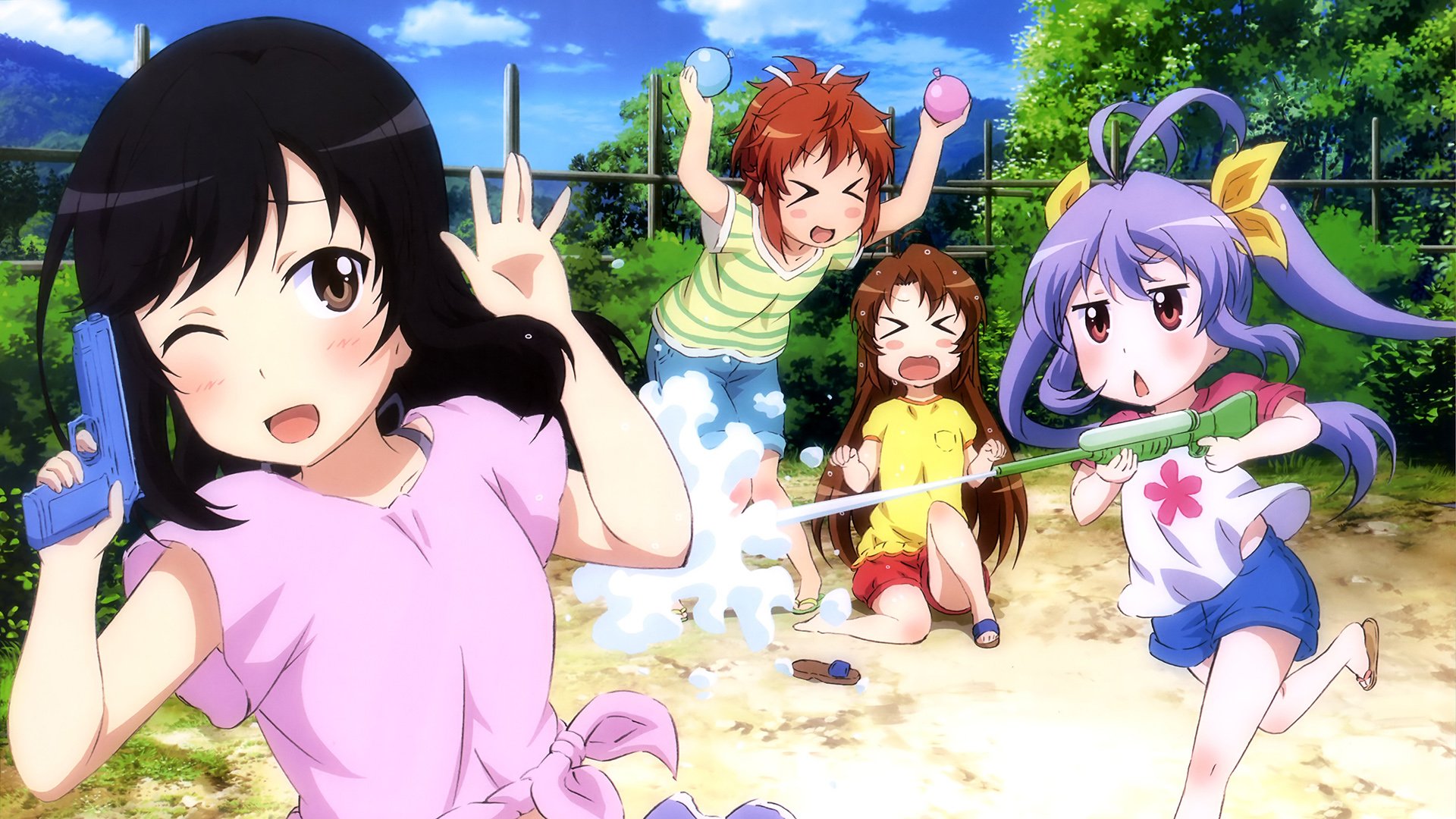 Non Non Biyori HD: Renge & Friends Summer Fun Wallpaper