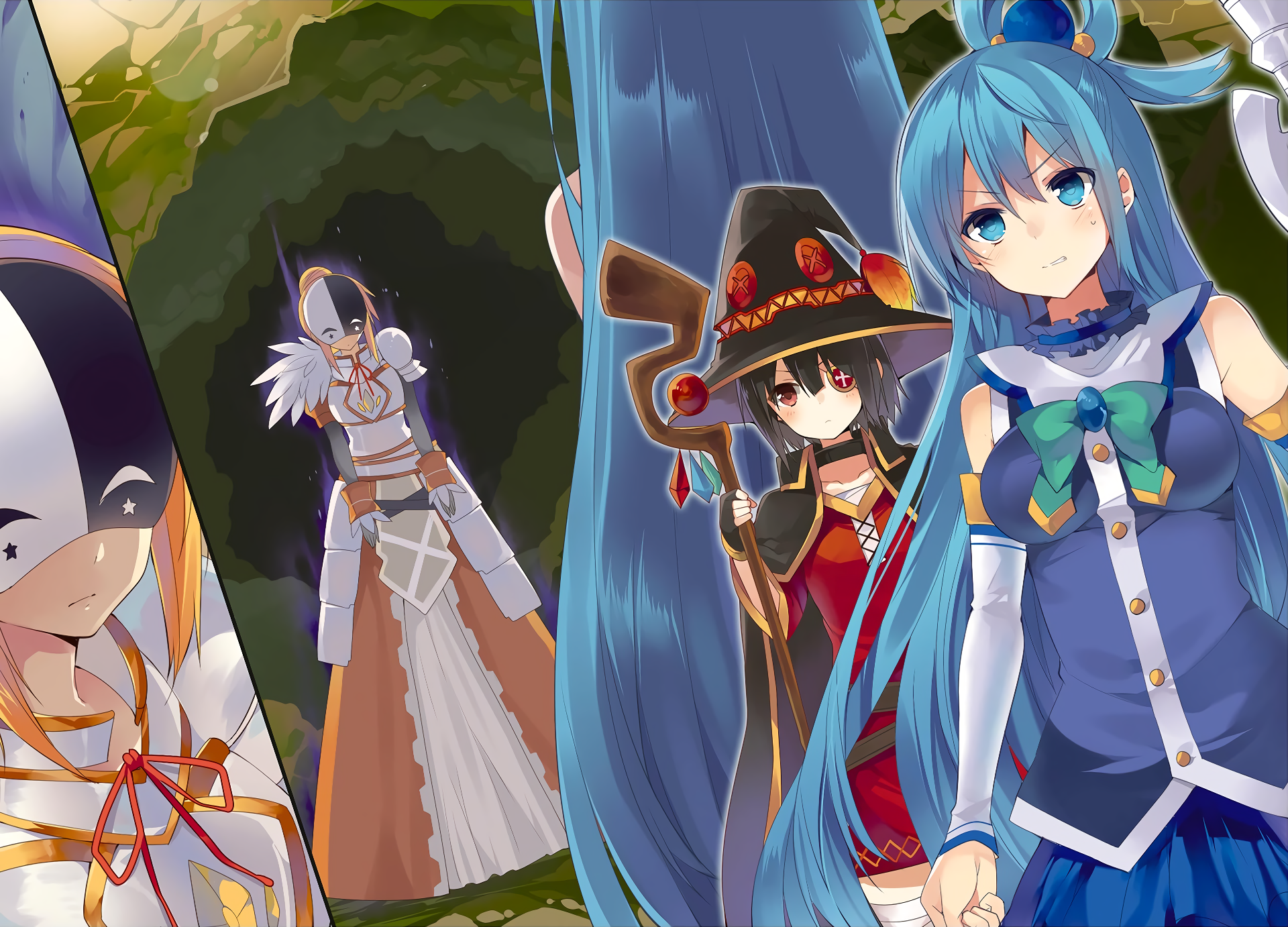 KonoSuba HD Wallpaper: Darkness, Aqua, & Megumin Adventure