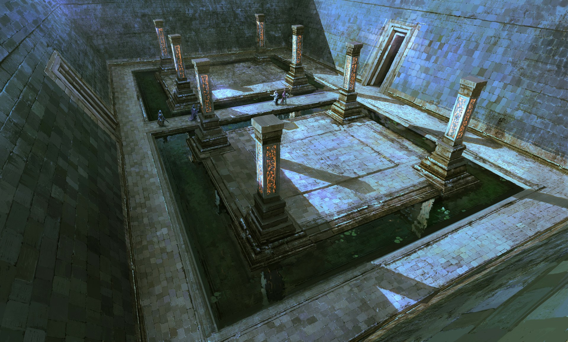 Sunken Arcane Temple — Dark Fantasy HD Wallpaper by Raphael Lübke ...