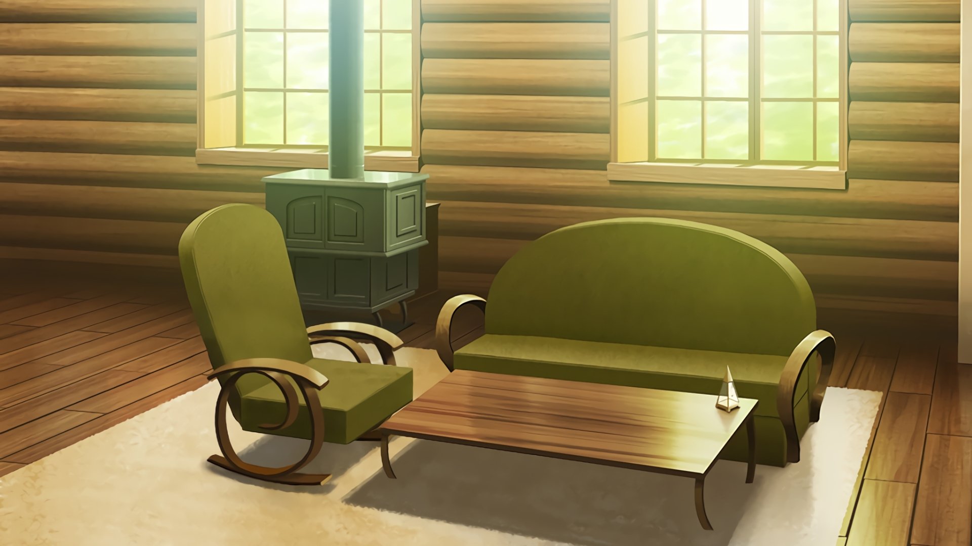 Sword Art Online HD Wallpaper: Cozy Anime Cabin Scene in Warm Light ...