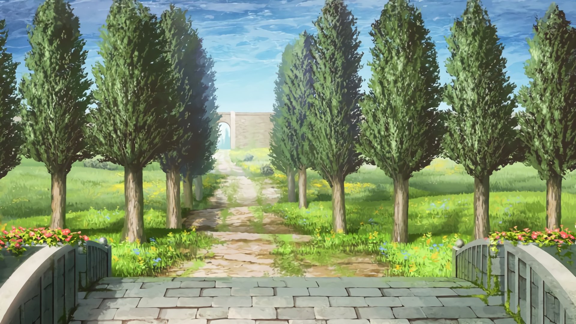 Sword Art Online HD: Serene Garden Pathway Wallpaper | 2048x1152 ...