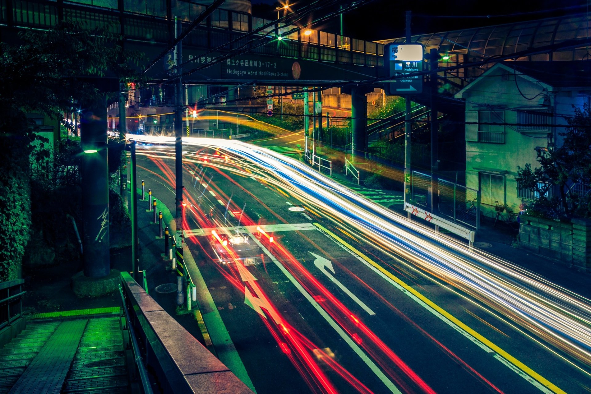 Download Road Light Night Photography Time Lapse HD Wallpaper