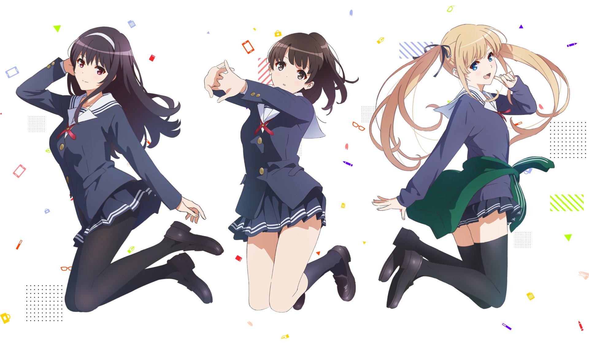 Saekano Trio HD Wallpaper | 2122x1236 | Wallpaper Abyss