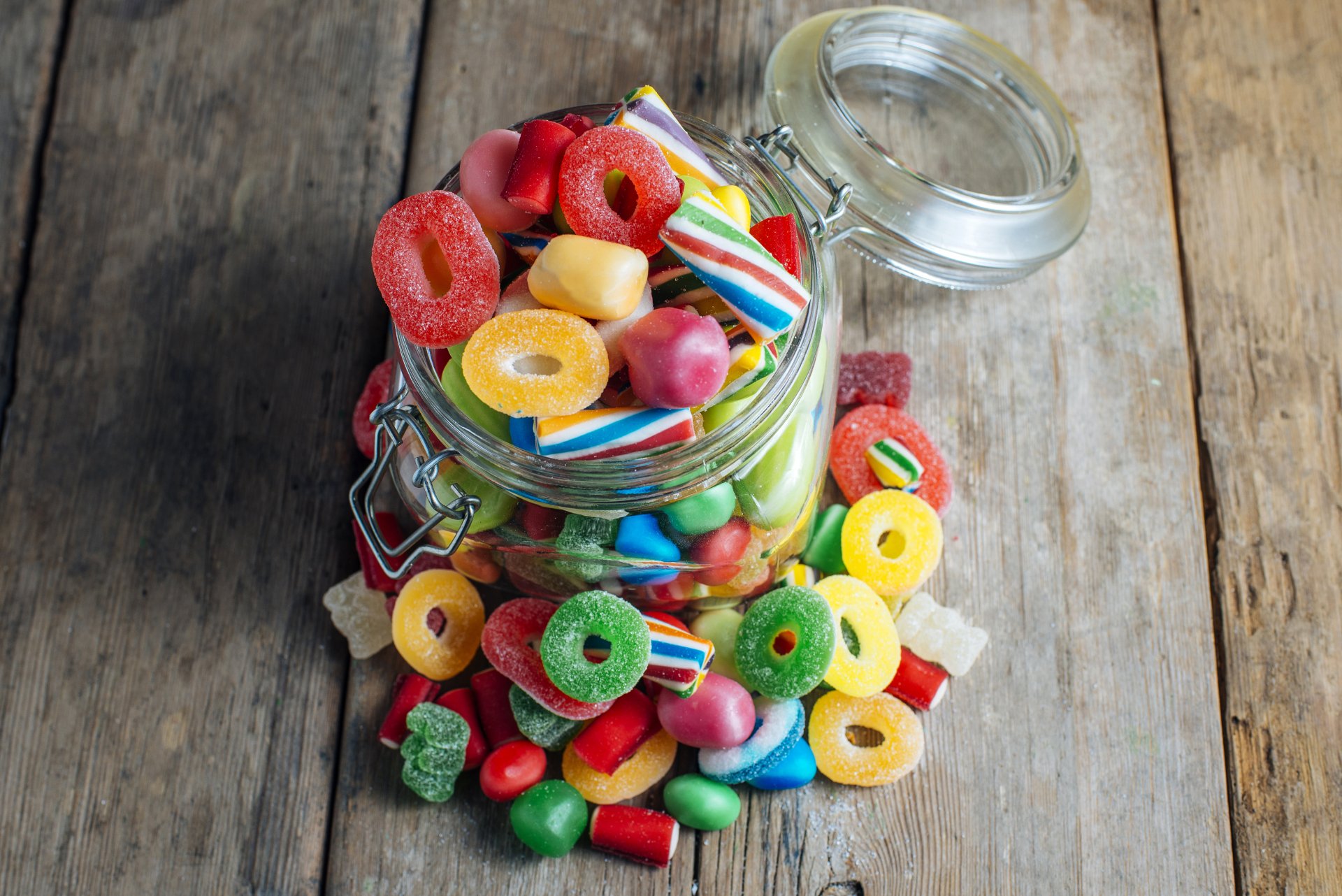 Download Jar Colors Food Candy 4k Ultra HD Wallpaper