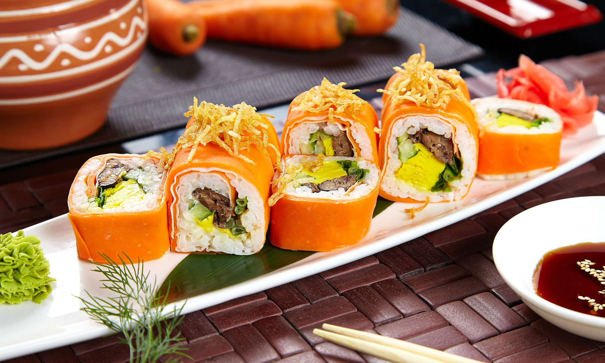 Delicious Seafood Sushi Delight - HD Food Wallpaper