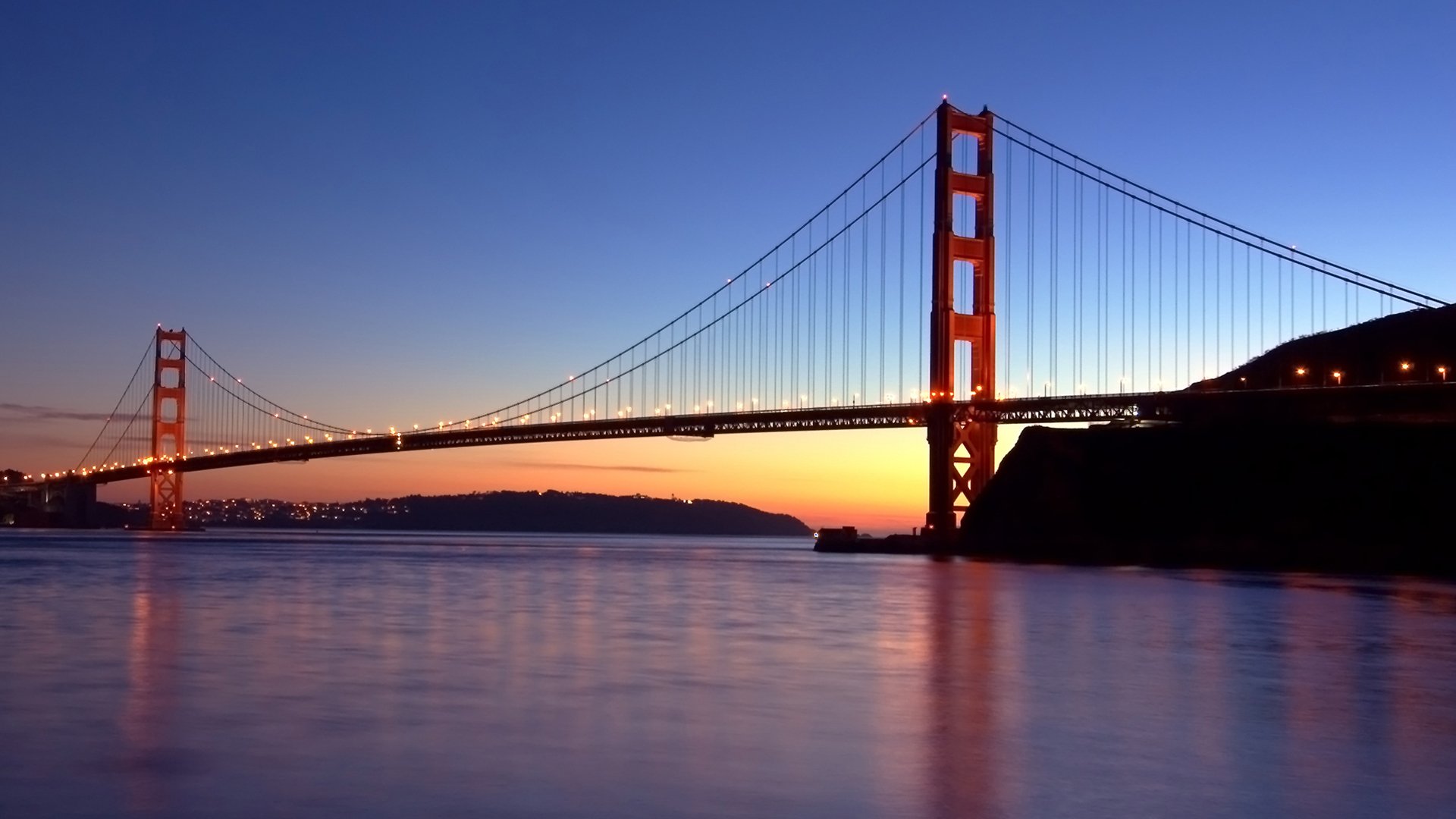 Golden Gate Bridge at Dusk – Stunning HD Man-Made Marvel Wallpaper