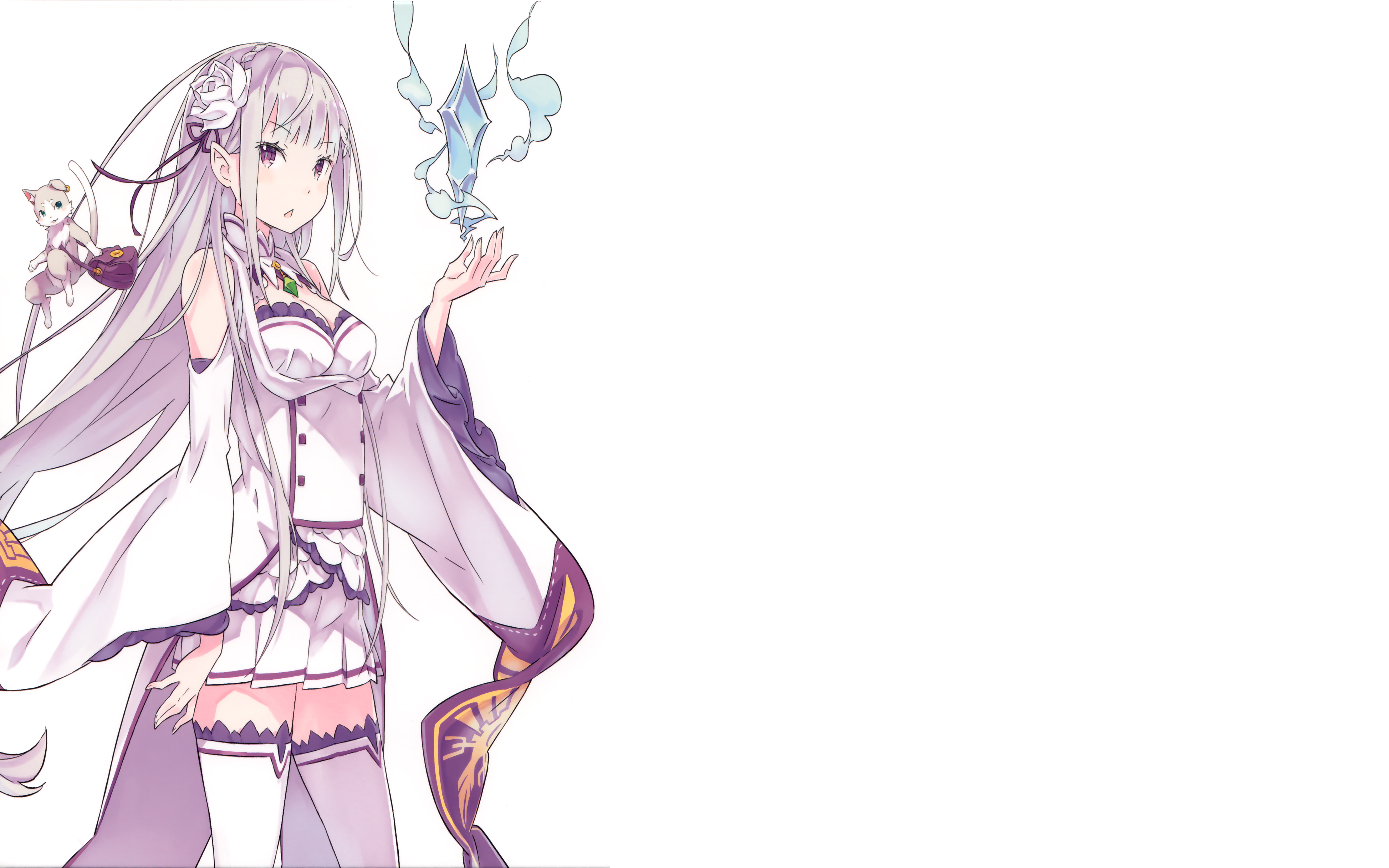 Emilia in 4K: Re:ZERO Ultra HD Wallpaper