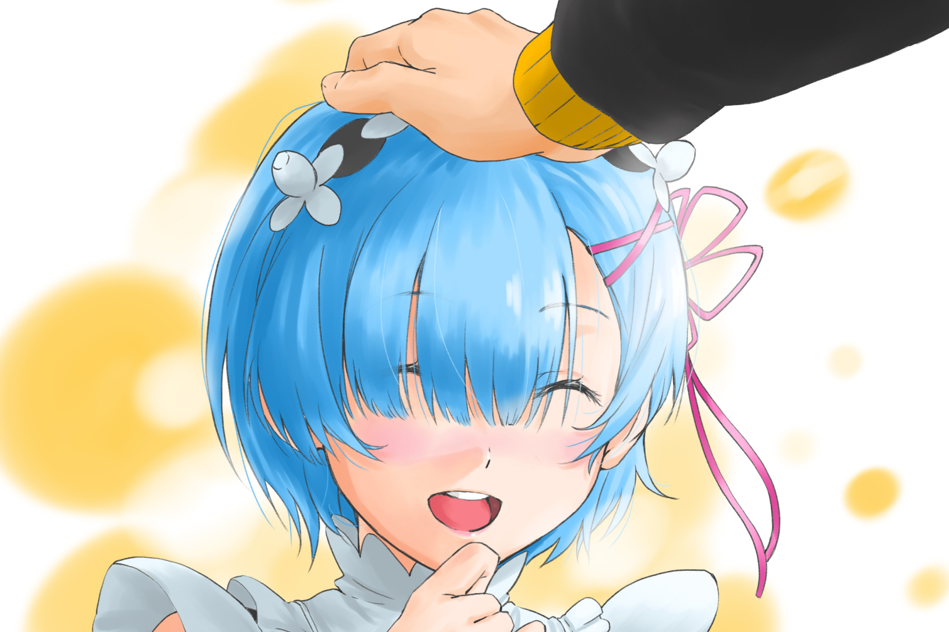 Rem's Radiant Smile – HD Re:Zero Anime Wallpaper Delight