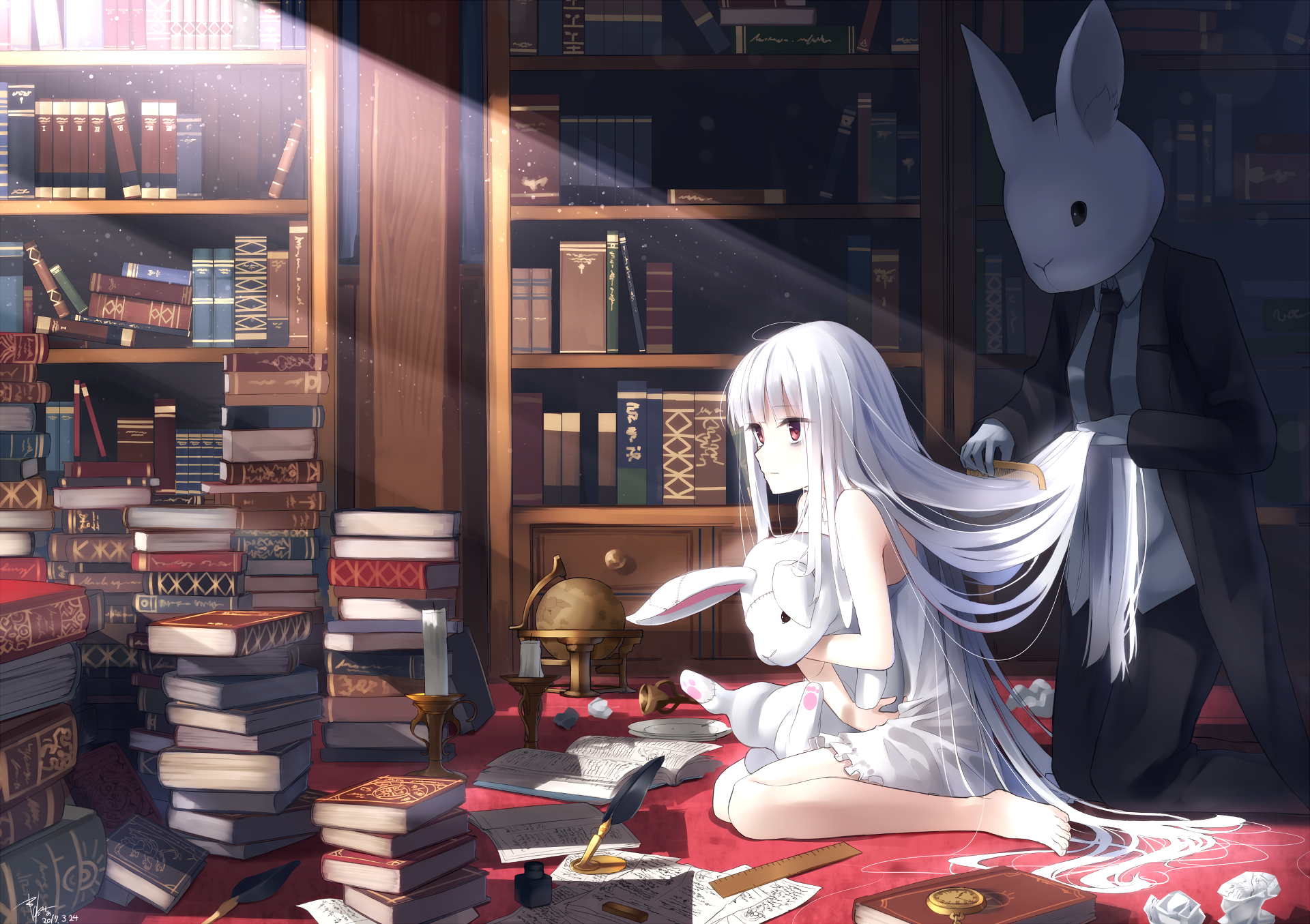 Original Anime Serenity: Mystical Library HD Wallpaper | 1920x1355 ...