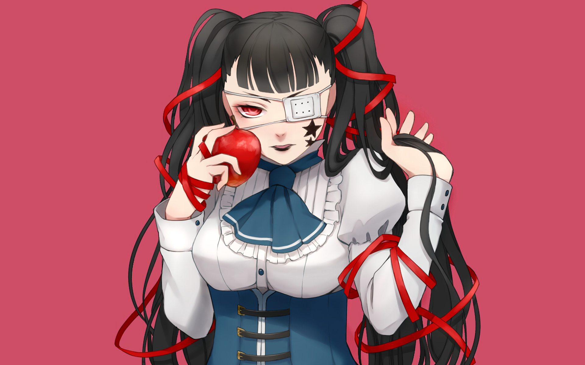 Fukumenkei Noise Anime HD Wallpaper – Mysterious Girl with Red Apple ...