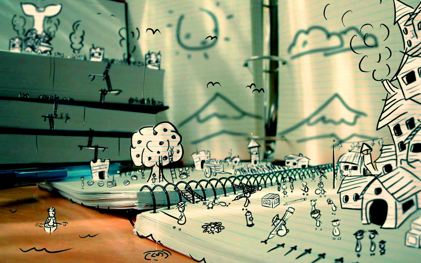 Vivid Cartoon Dreams: Free HD Artistic Drawing Wallpaper | 1680x1050 ...