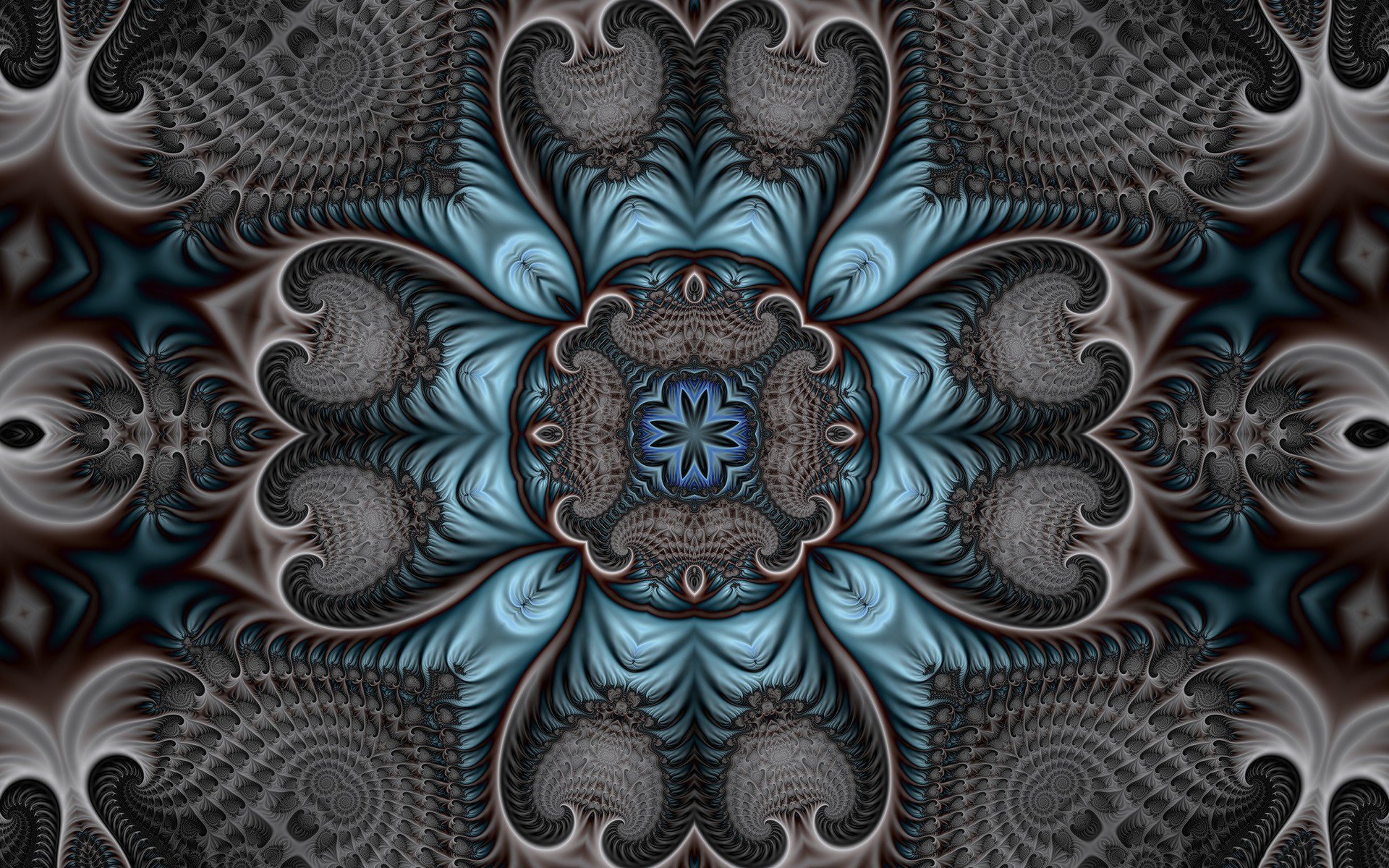 Download Blue Abstract Fractal HD Wallpaper