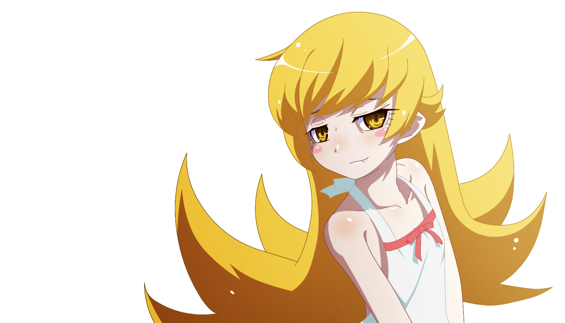 Shinobu Oshino HD Wallpaper – Blonde Beauty with Mesmerizing Yellow Eyes