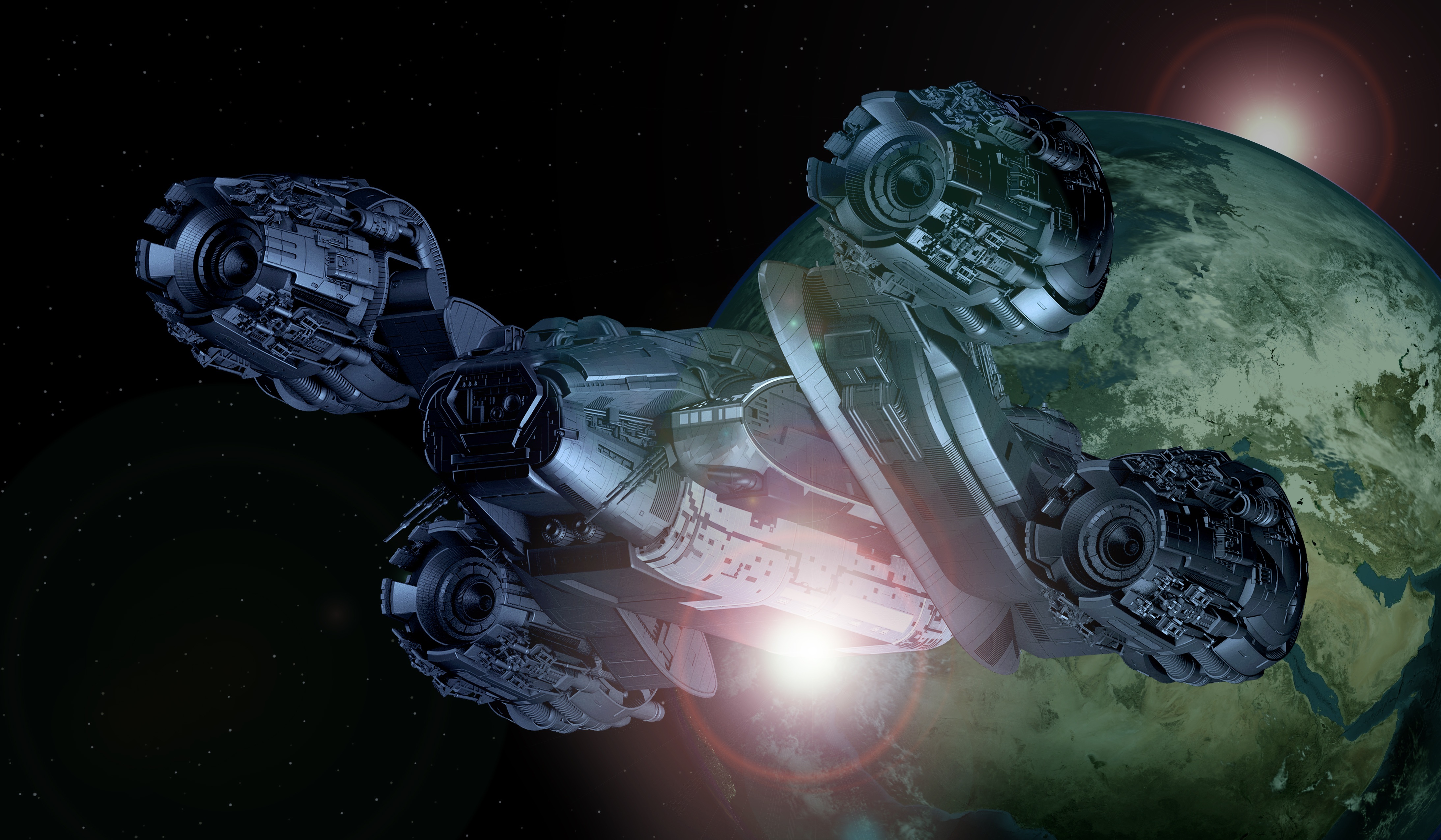 Download Planet Sci Fi Spaceship 4k Ultra HD Wallpaper