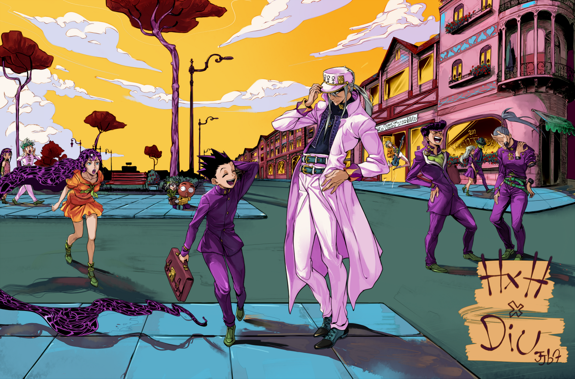 JoJo's Bizarre Adventure HD Wallpaper: Stylish Stand Battles in Vibrant ...