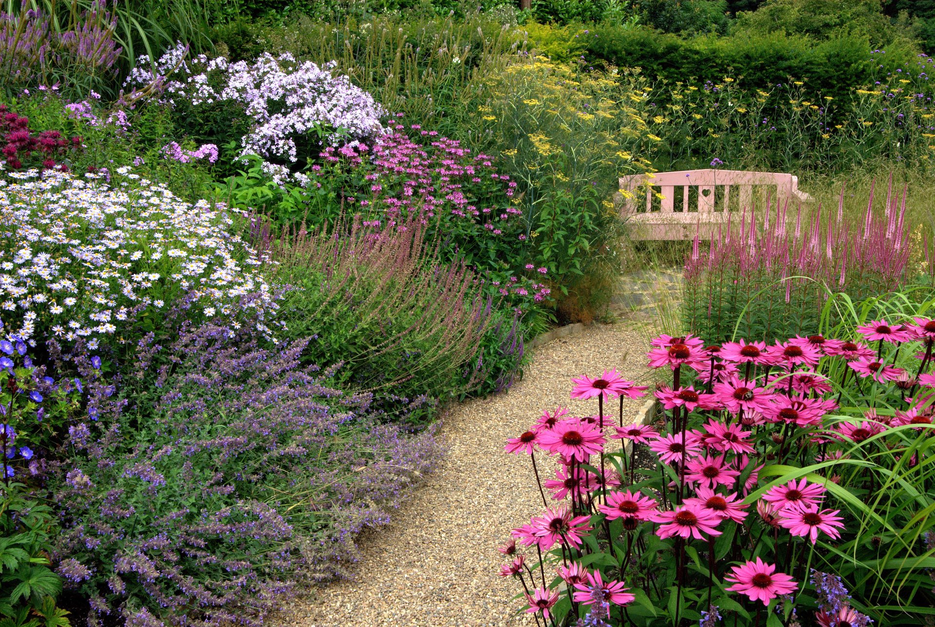 Spring Garden Bench HD Wallpaper | 3715x2491 | Wallpaper Abyss