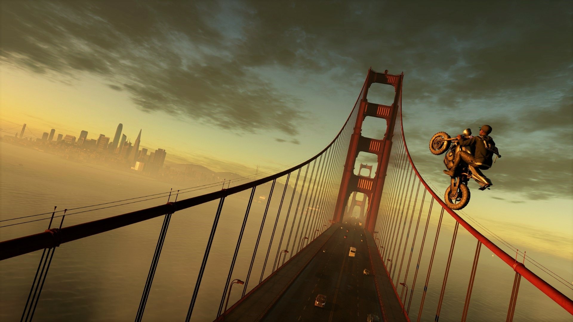 Download Motorcycle San Francisco Golden Gate Bridge Video Game Watch ...