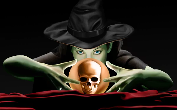 Necromancer Witch in Armor: Undead Field Fantasy HD Wallpaper