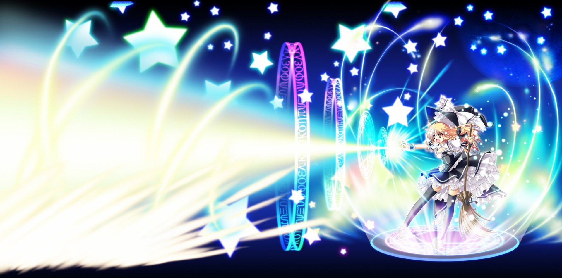 Hd Marisa Kirisame Magic Blast Stunning Touhou Anime Wallpaper