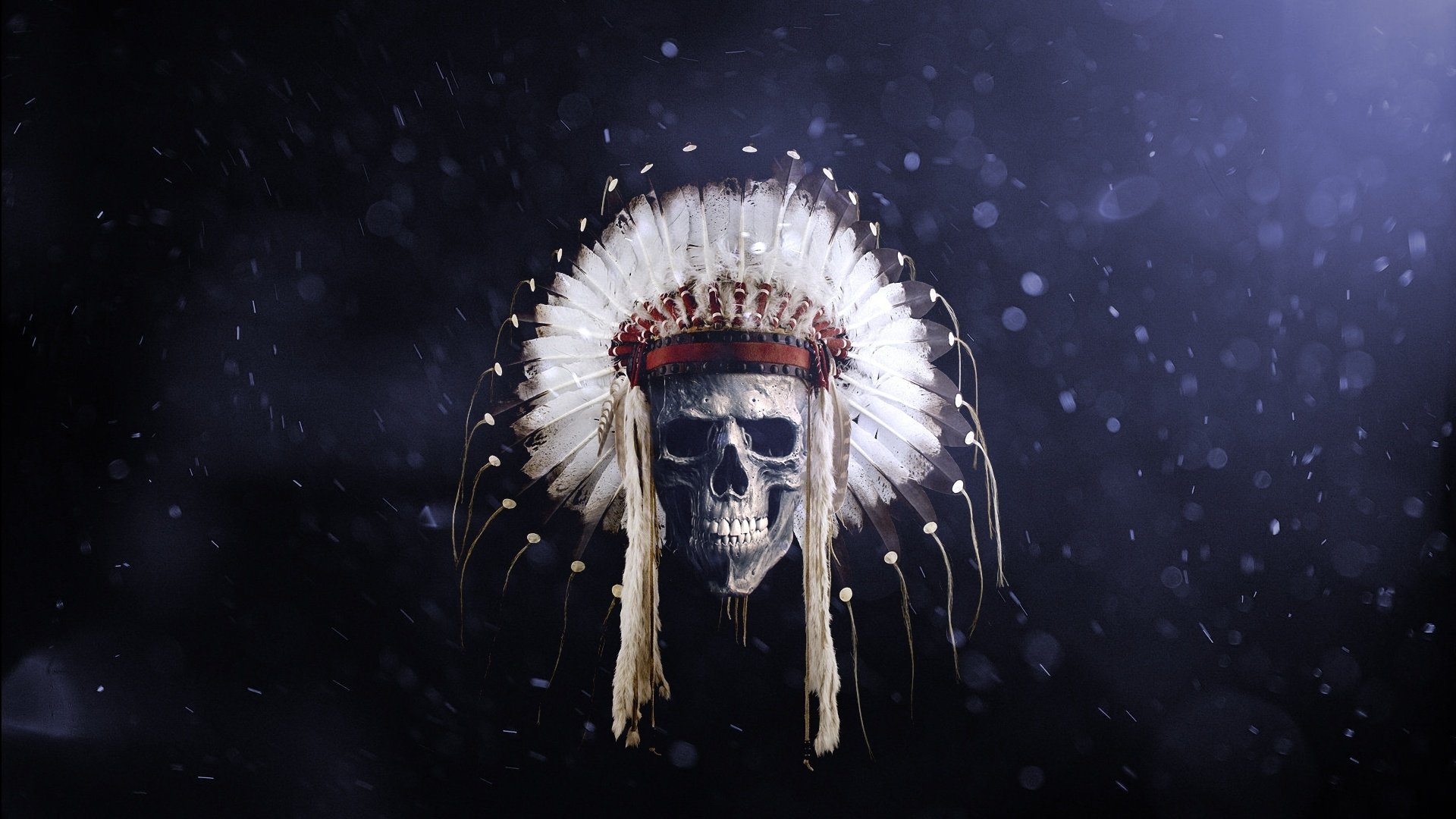 Dark Native Skull Feather HD Wallpaper | 1920x1080 | Wallpaper Abyss