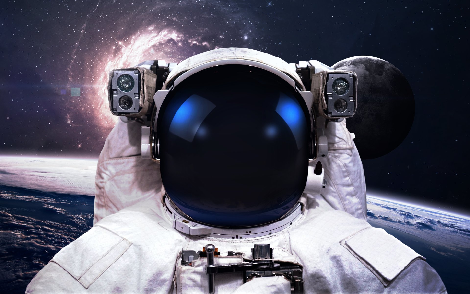 5K Ultra HD Wallpaper: Sci‑Fi Astronaut & Stellar Spiral | 5200x3250 ...